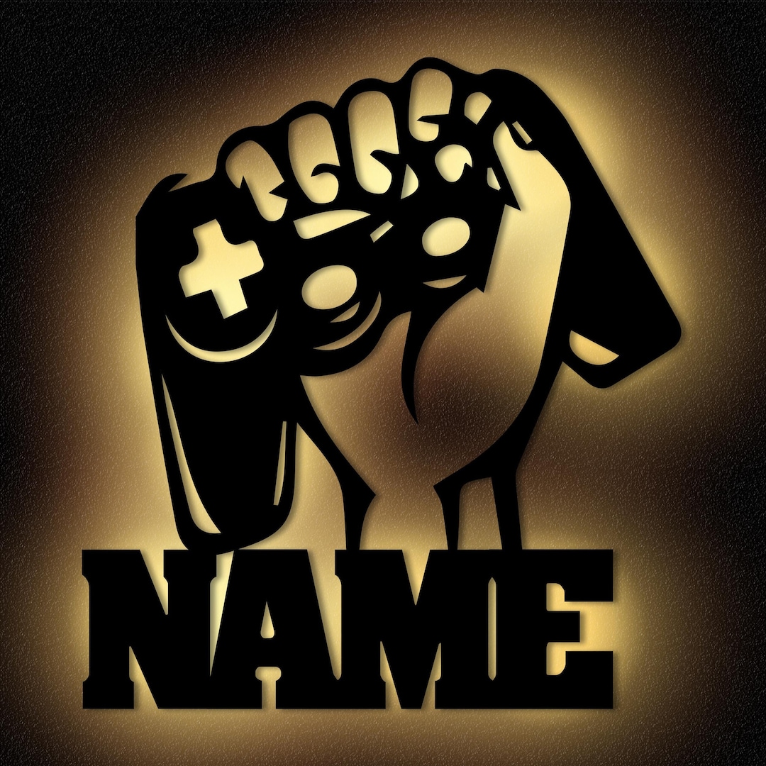 Geschenke für Gamer Männer Jungs Wand Lampe personalisiert mit Namen I ...