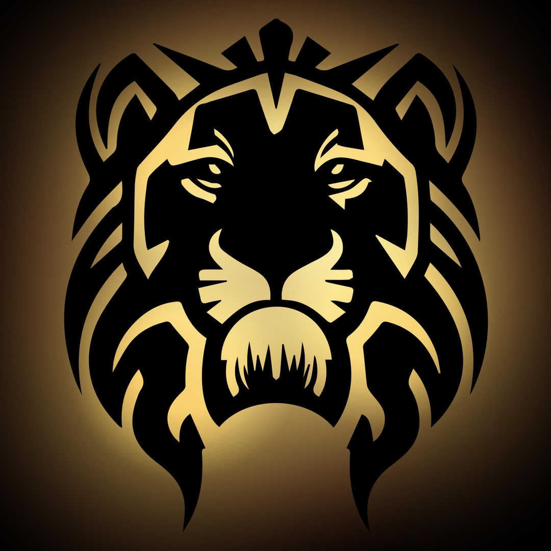 Lion Lion Head Wall Decoration LED Decoration Lamp DIY MDF Wood Gift ...