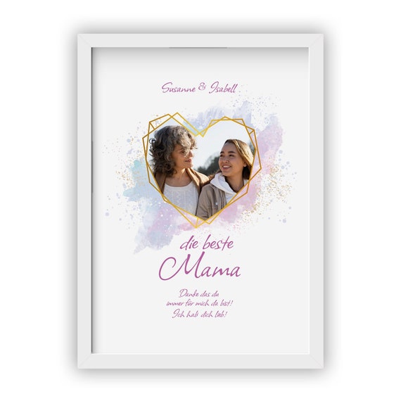 Poster Best Mom in Wall Frame With Name Best Mom | Etsy