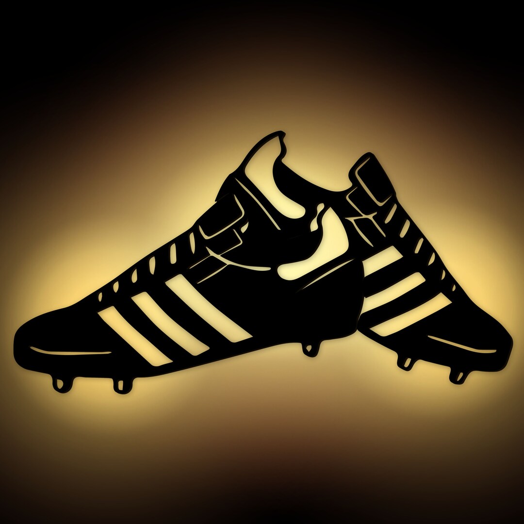 Football Footballer Wall Decoration LED Decoration Lamp DIY MDF Wood ...