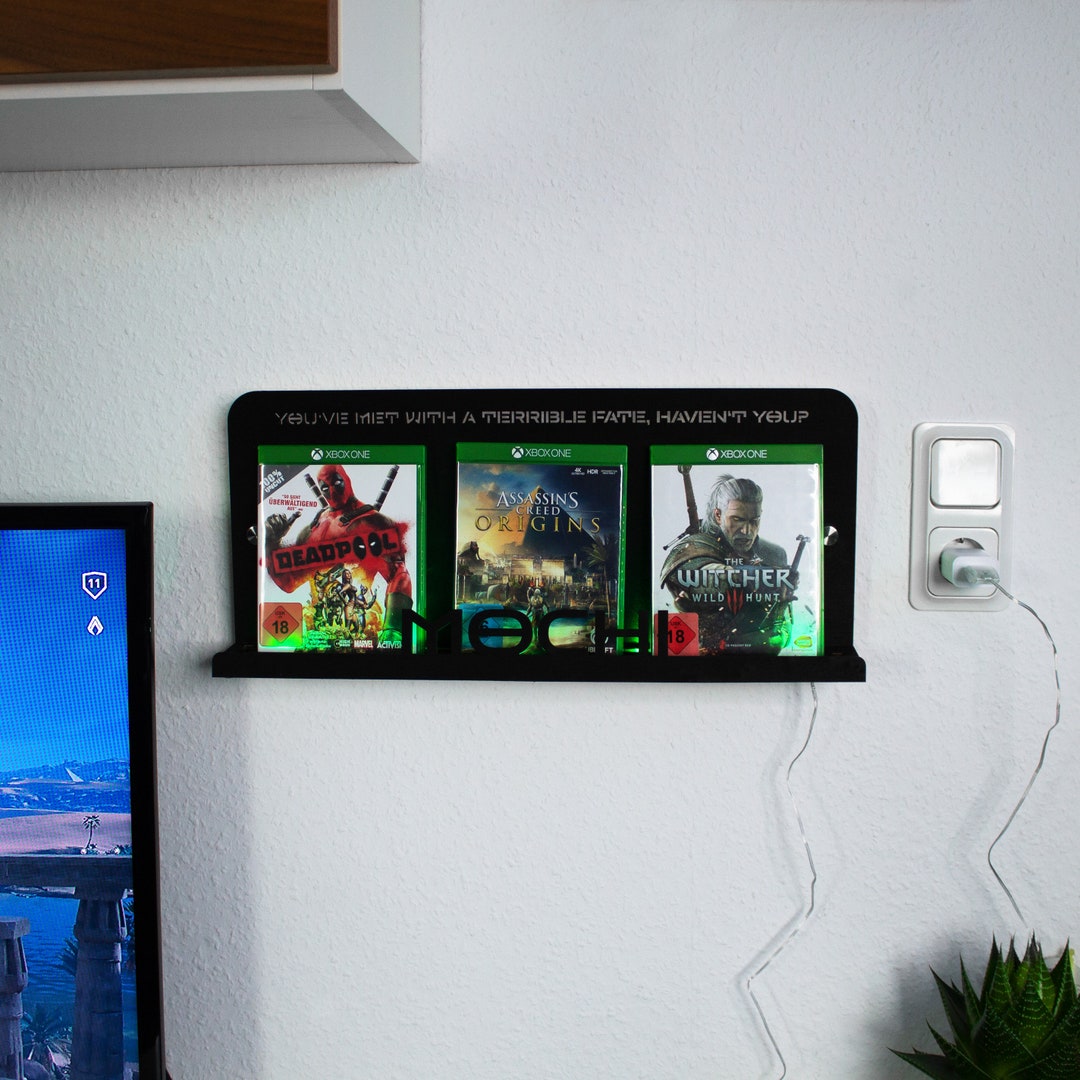 Gamer Showcase With RGB LED Personalized Wall Shelf for Your Favorite ...