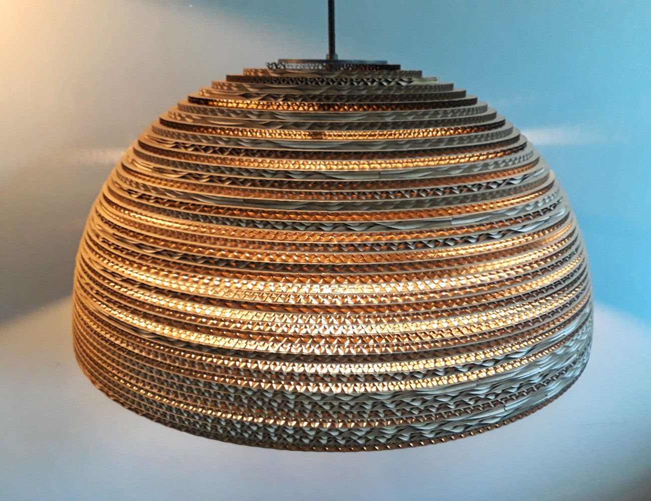 Round Cardboard Pendant Lamp HEMISPHERE 55 - Etsy