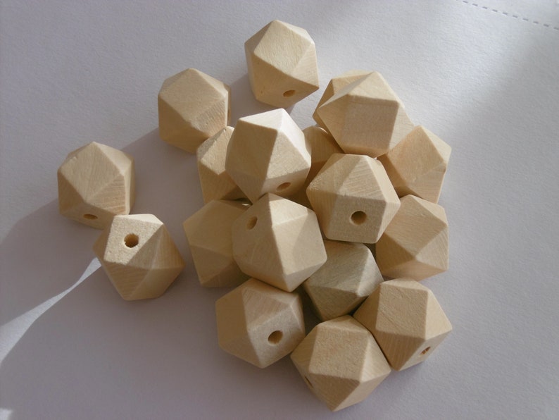 10 Wooden Ball Hexagon 20 Mm - Etsy