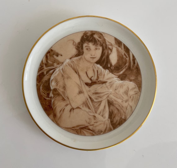 Hutschenreuther Alfons Mucha October Collection Plate Coaster | Etsy