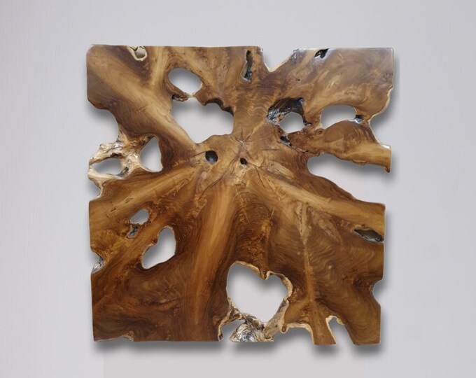 Teak Wood Tree Disc Approx. 90cm as Wall Decoration Rustic Wall ...