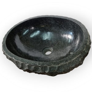 Natural Stone Washbasin Andesite Marble 15 X 45 X 35 Cm Round Marble ...