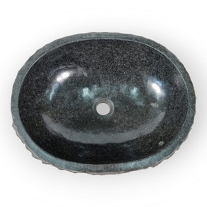 Natural Stone Washbasin Andesite Marble 15 X 45 X 35 Cm Round Marble ...