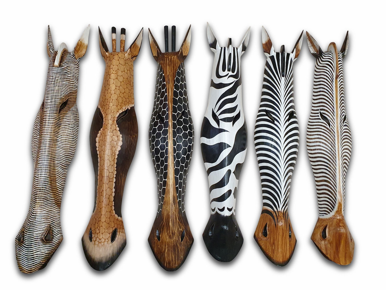 Wooden Mask Zebra or Giraffe 3 Sizes to Choose From 30/50/100 Cm Solid ...