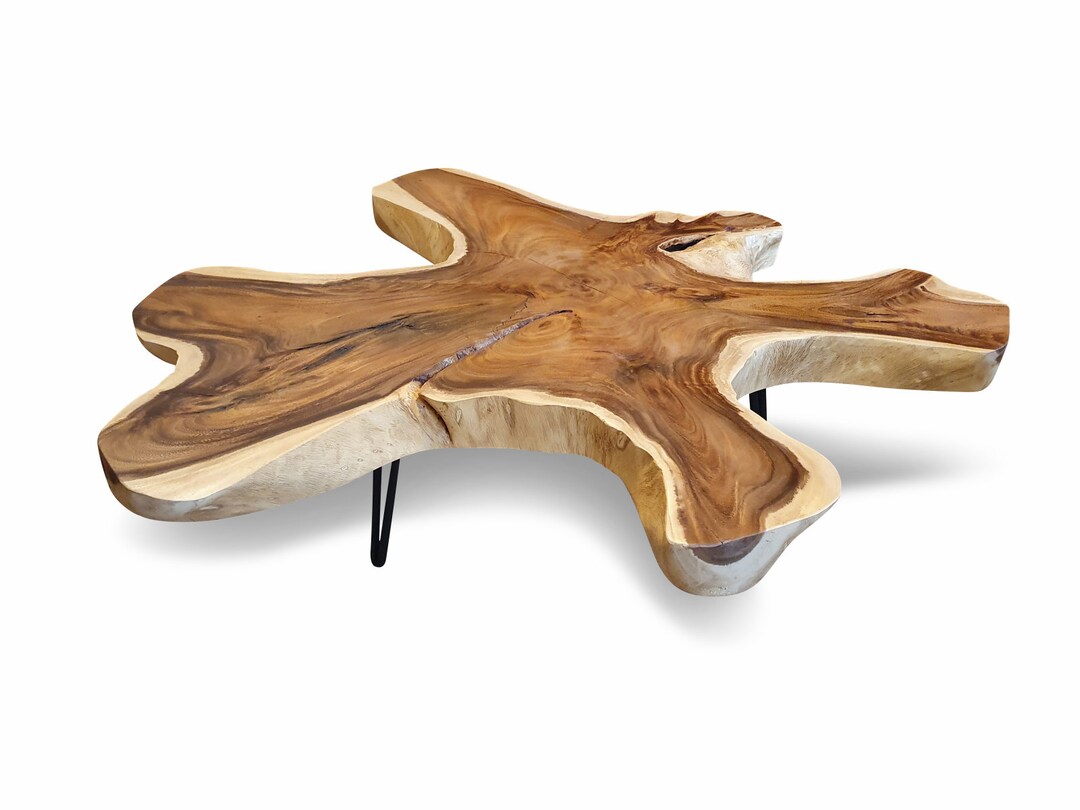 Huge XXL Solid Wood Coffee Table From a Suar Tree Slice Ca - Etsy
