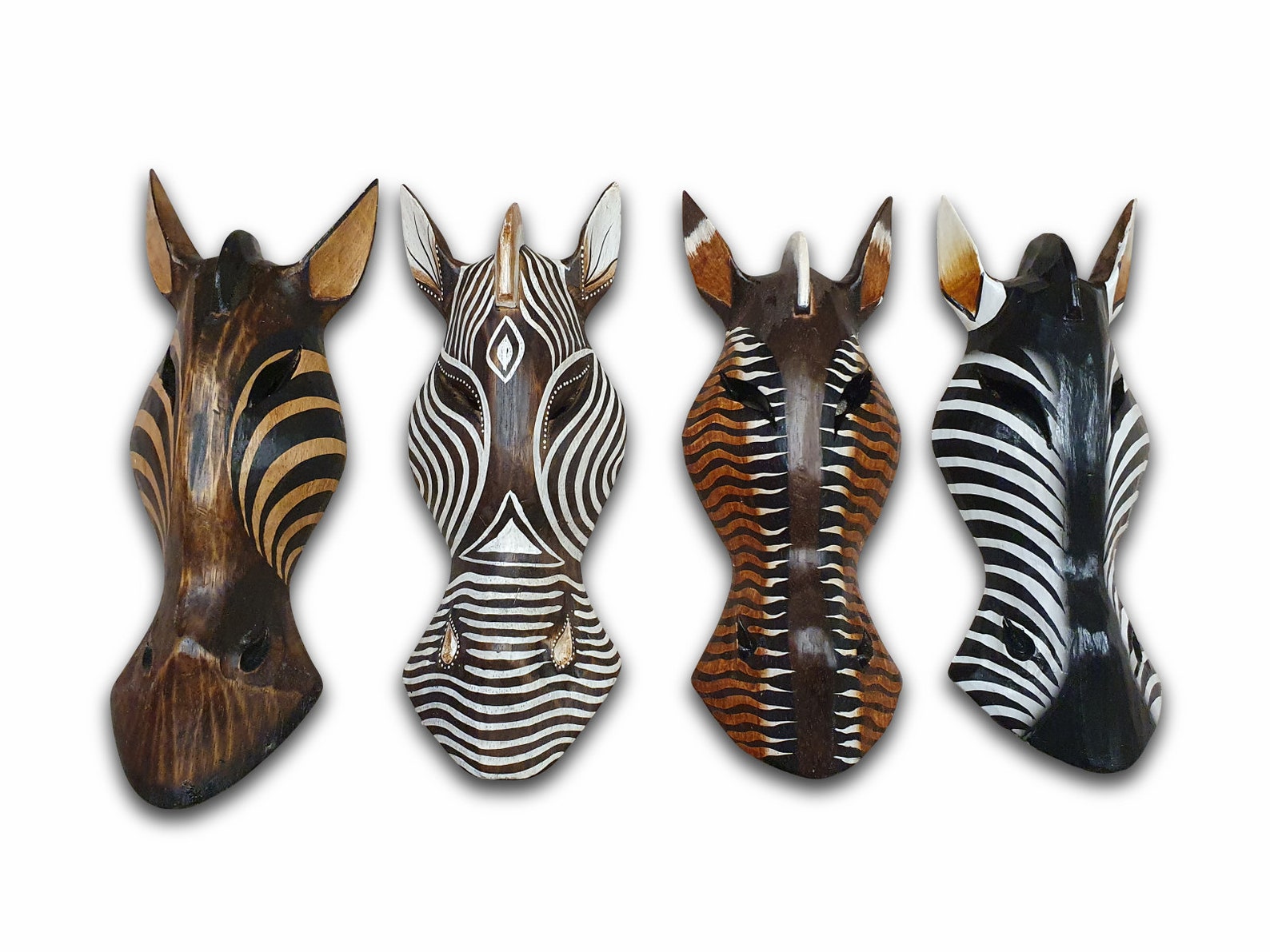 Wooden Mask Zebra or Giraffe 3 Sizes to Choose From 30/50/100 Cm Solid ...