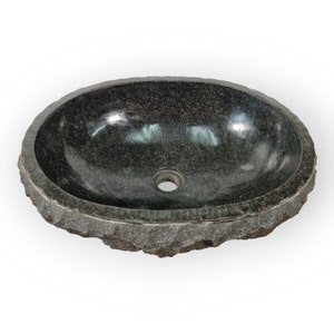 Natural Stone Washbasin Andesite Marble 15 X 45 X 35 Cm Round Marble ...