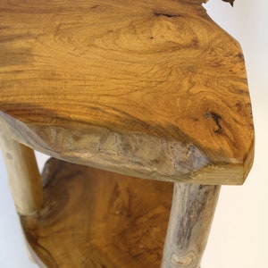 Root Wood Telephone Table 70 X 60 Cm Wooden Side Table Made From Teak Slices Living Room Table ...