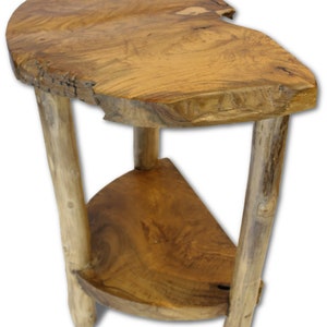 Root Wood Telephone Table 70 X 60 Cm Wooden Side Table Made From Teak Slices Living Room Table ...