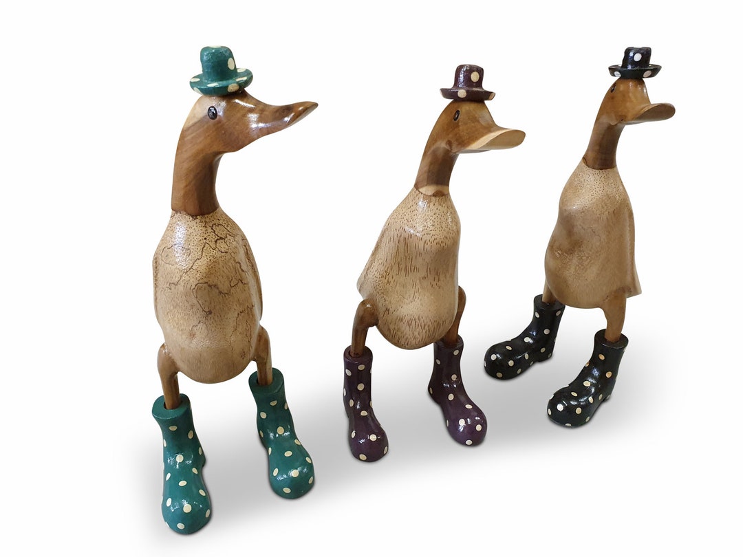 Wood Duck Made of Bamboo Solid Wood Garden Decoration Decorative Wooden ...