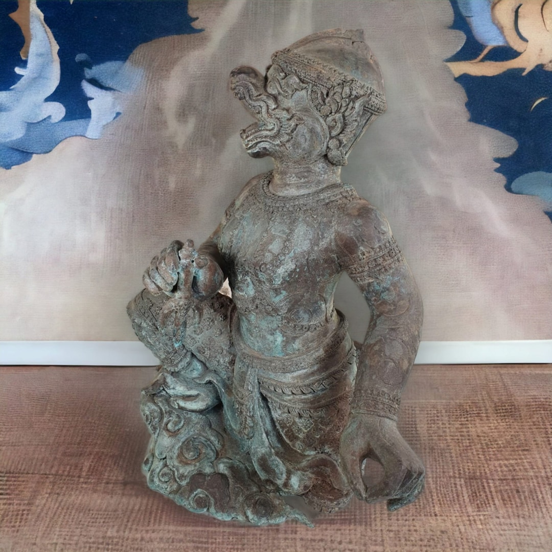 Bronze Statue Hanuman the Monkey God 43cm Large and 7,5kg Heavy Statue ...