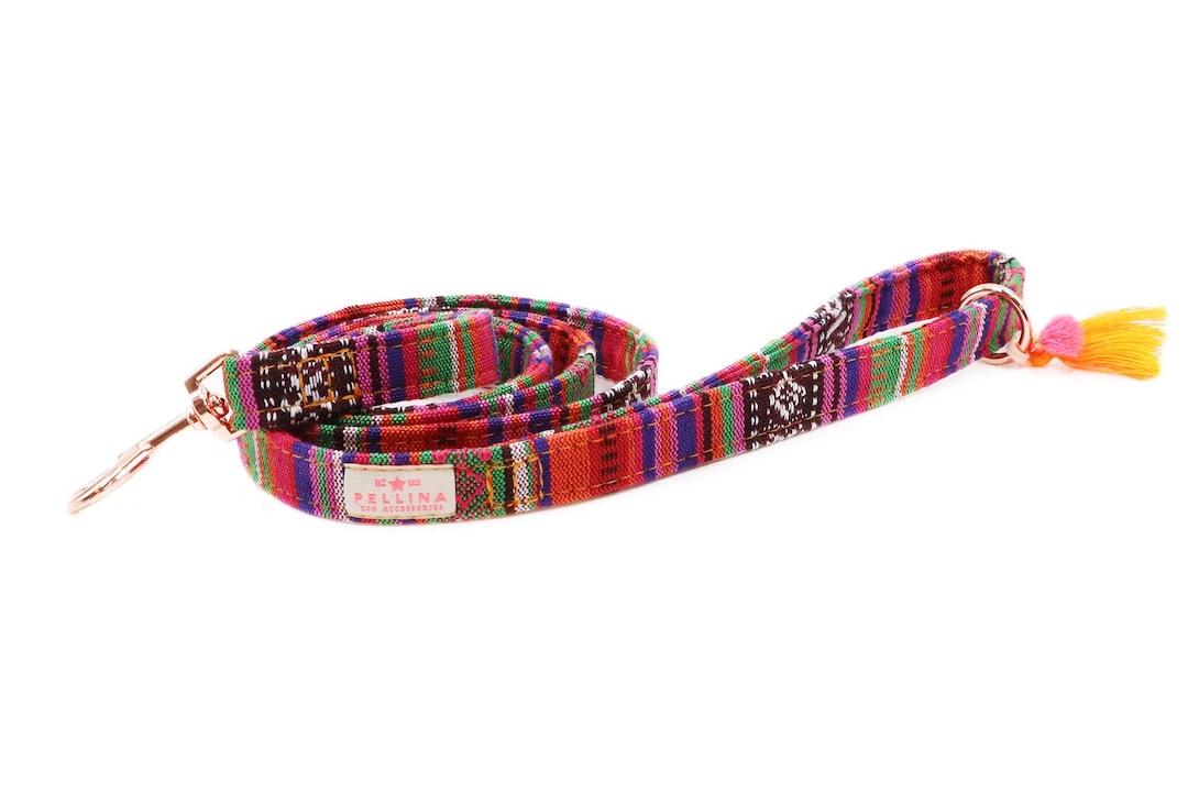 Dog Leash Boho Orange, Triple Dog Leash Hippie, Adjustable Dog Leash, Dog Leash Ibiza, City ...