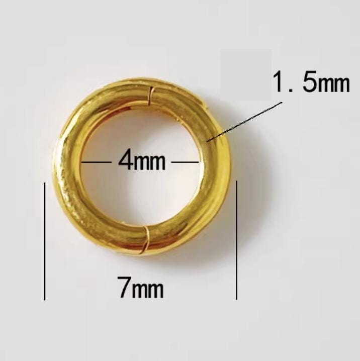 18K Solid Gold YG WG Connector Bail-pendant Bail Clasp Round Circle ...