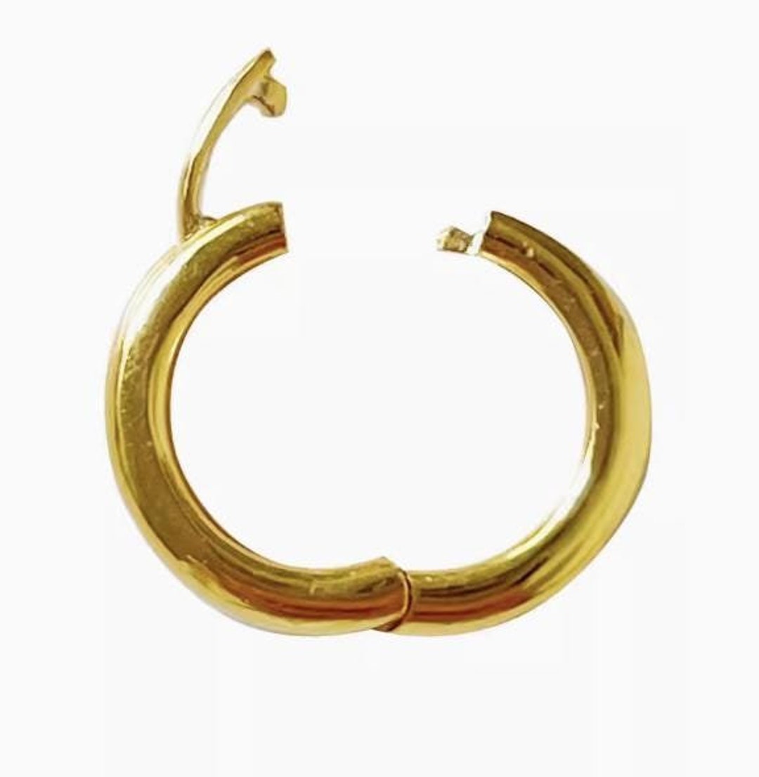 18K Solid Gold YG WG Connector Bail-pendant Bail Clasp Round Circle ...