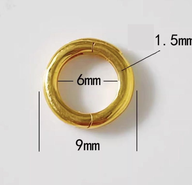 18K Solid Gold YG WG Connector Bail-pendant Bail Clasp Round Circle ...