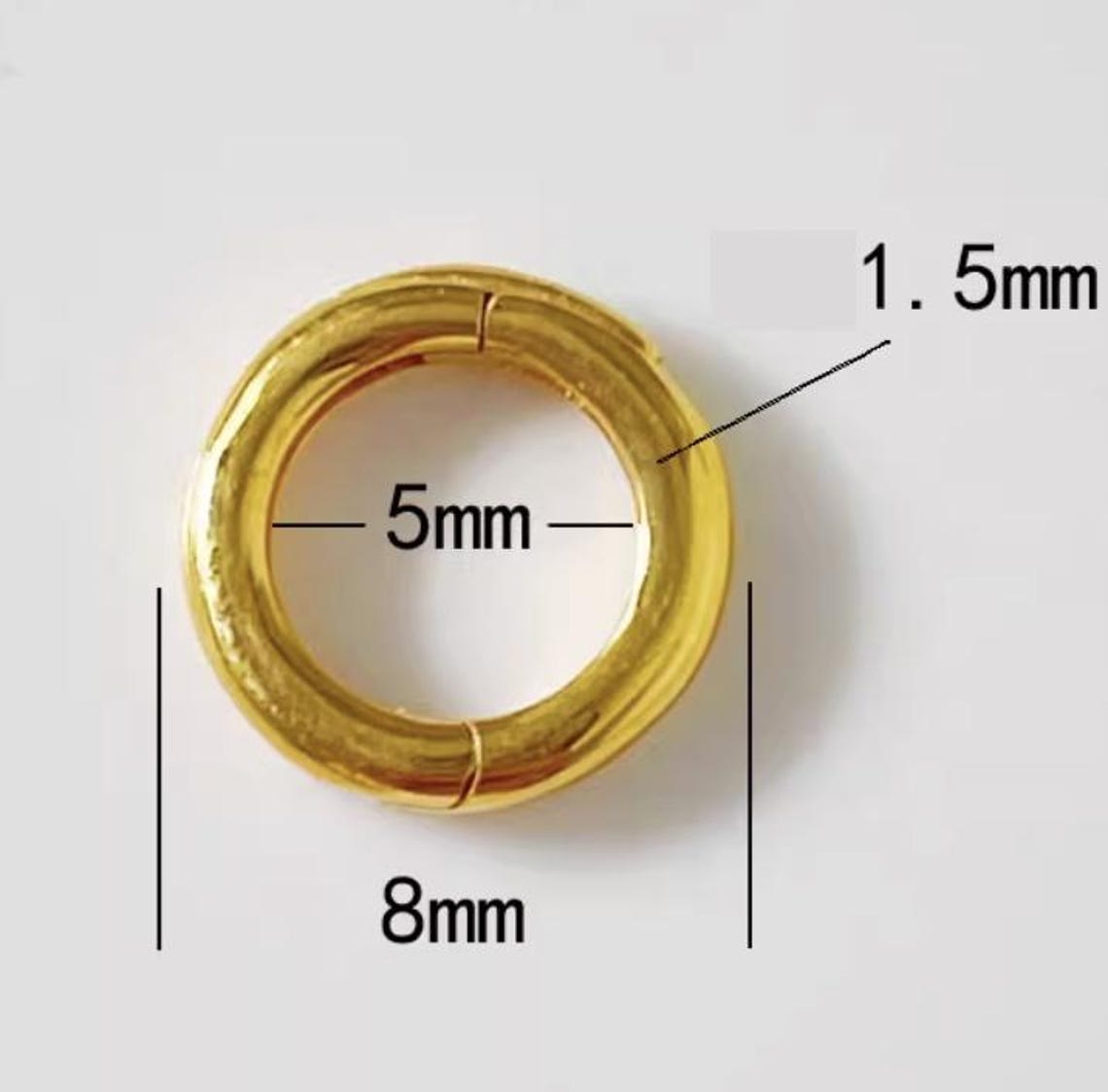 18K Solid Gold YG WG Connector Bail-pendant Bail Clasp Round Circle ...