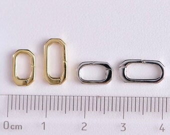 18K Solid Gold YG WG Connector Bail-pendant Bail Clasp Round Circle ...