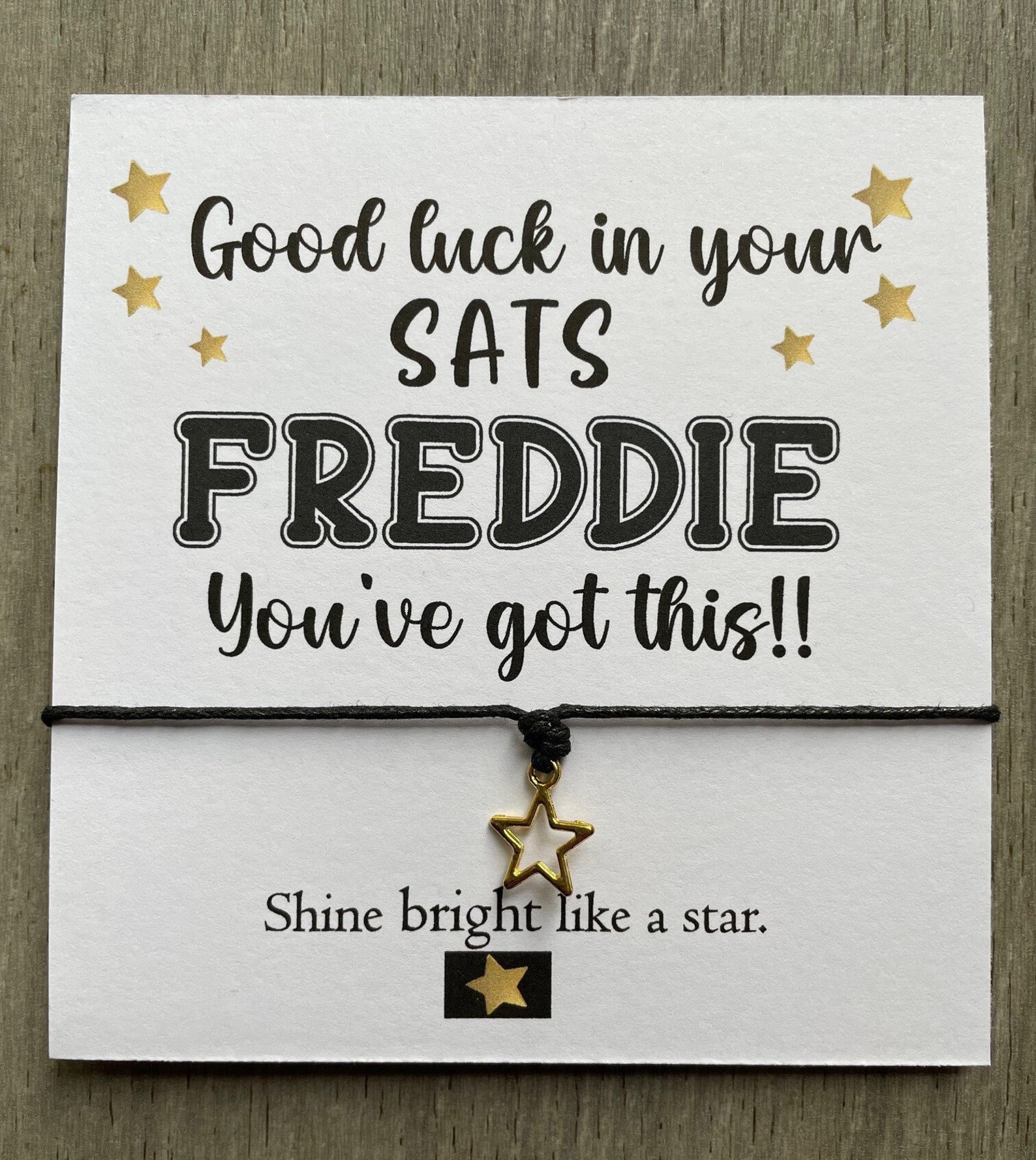 Sats, GCSE, Exam Good Luck Gifts, PERSONALISED, Wish Bracelet, School ...