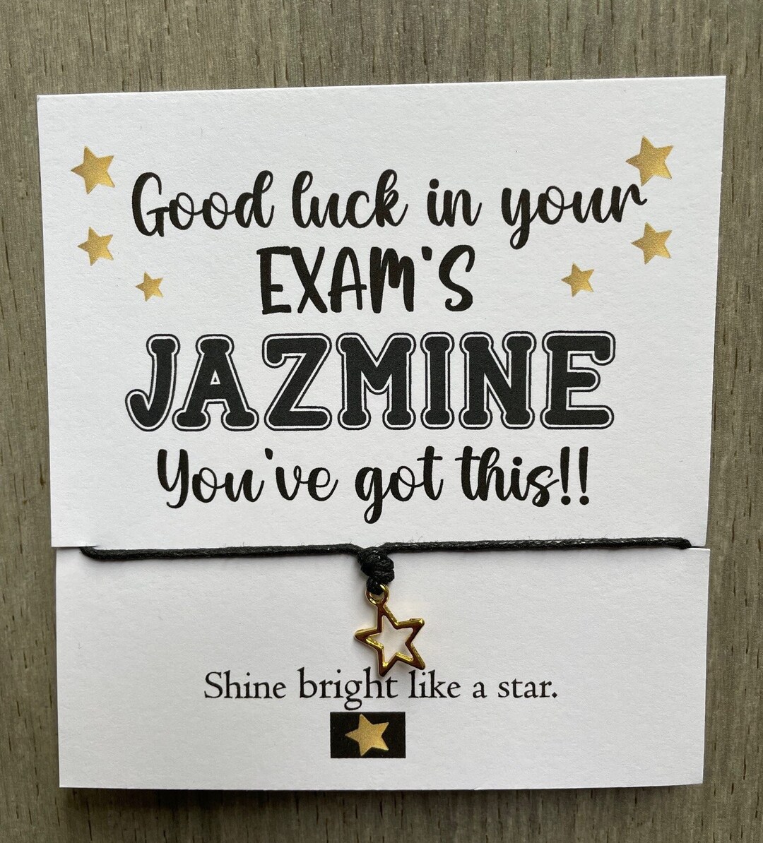 Sats, GCSE, Exam Good Luck Gifts, PERSONALISED, Wish Bracelet, School ...