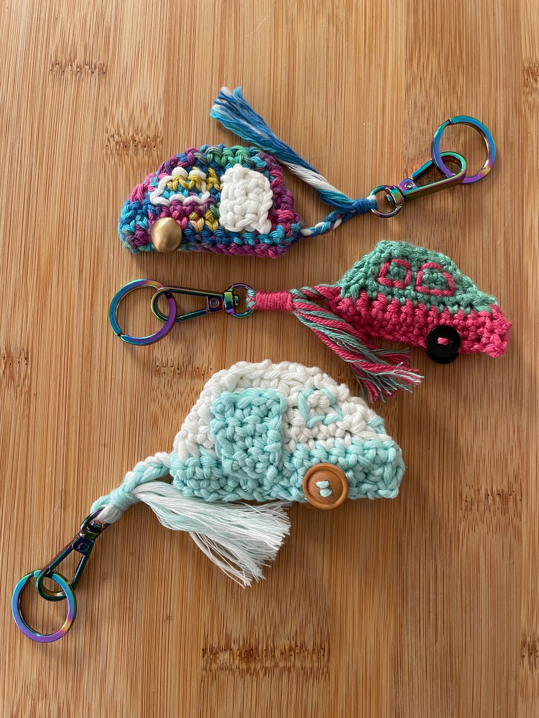 Retro Teardrop Camper Van Keychain Crochet Pattern - Etsy