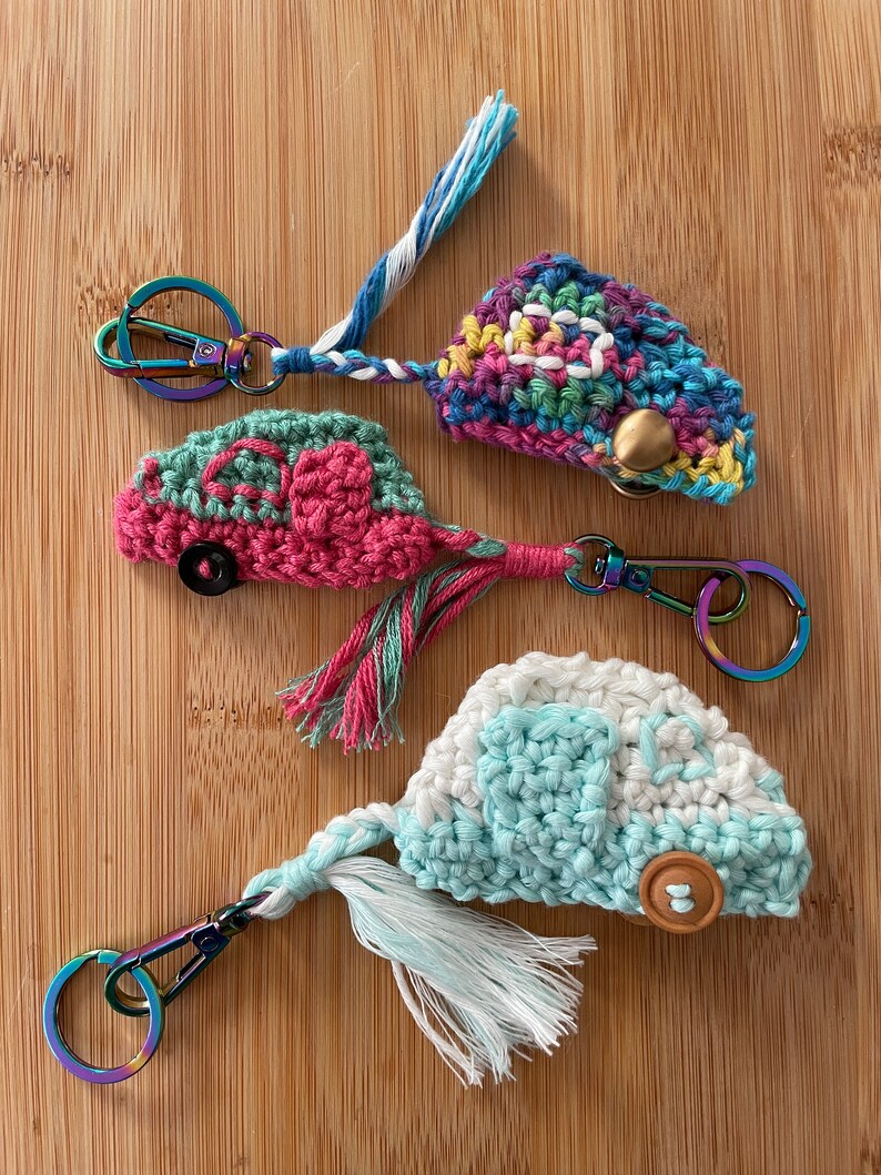 Retro Teardrop Camper Van Keychain Crochet Pattern - Etsy