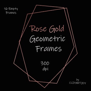 Rose Gold Geometric Frames Clipart: 16 Pre-made Graphic - Etsy