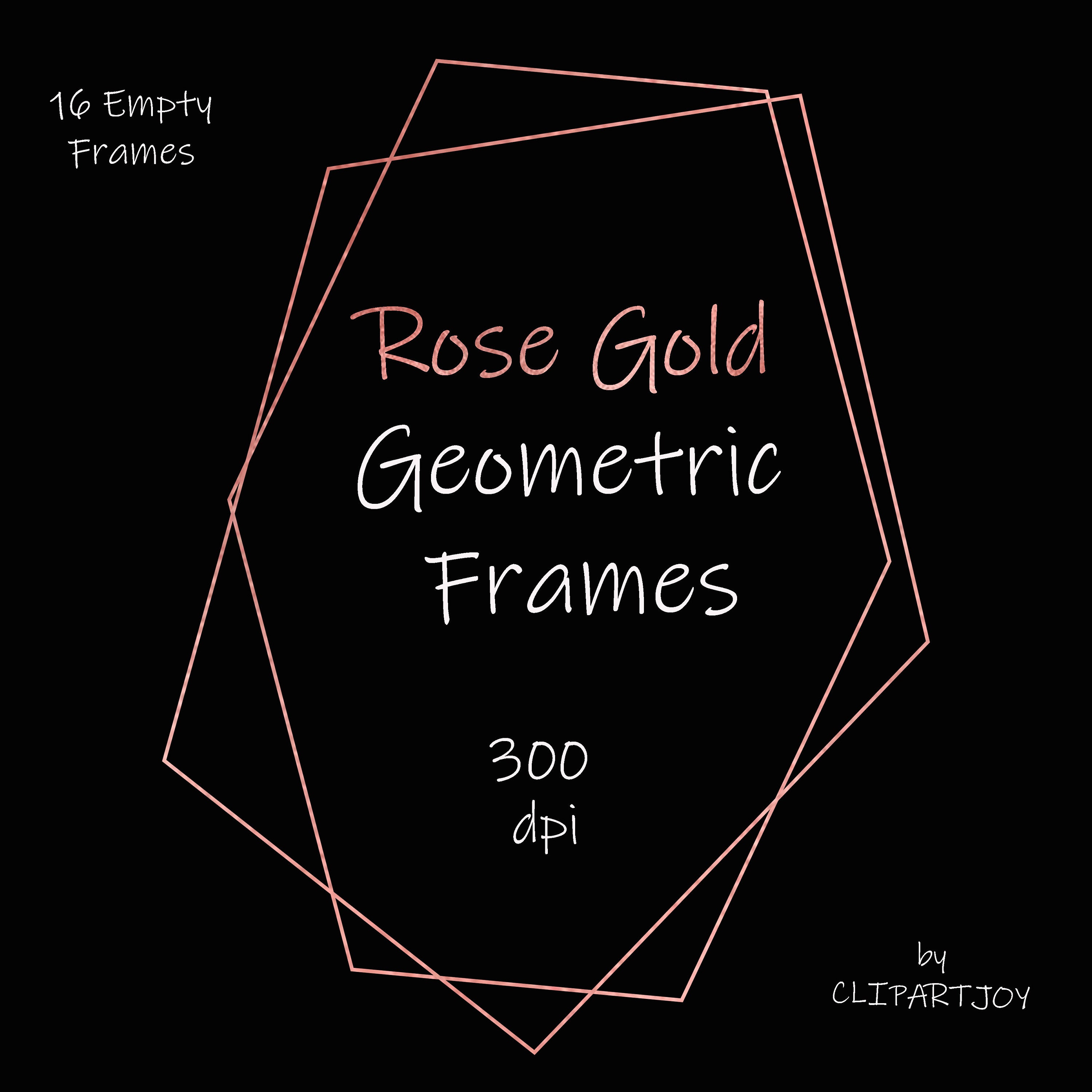 Rose Gold Geometric Frames Clipart: 16 Pre-made Graphic - Etsy