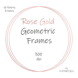 Rose Gold Geometric Frames Clipart: 16 Pre-made Graphic - Etsy