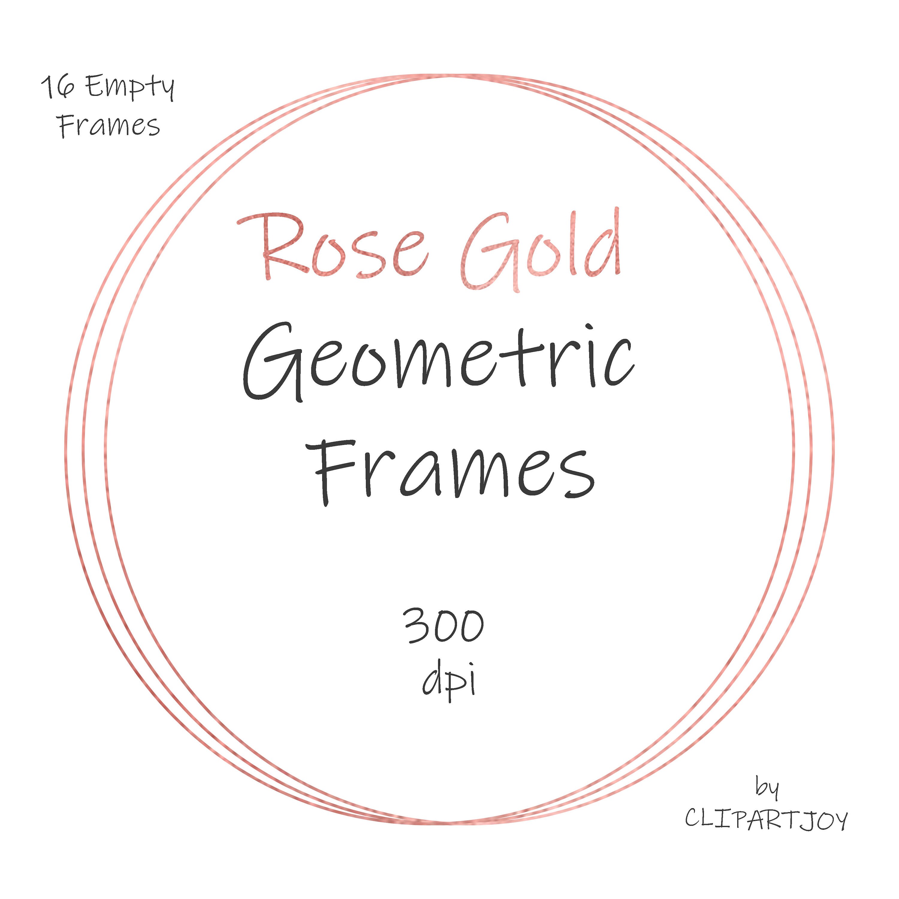Rose Gold Geometric Frames Clipart: 16 Pre-made Graphic - Etsy