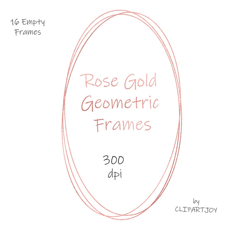 Rose Gold Geometric Frames Clipart: 16 Pre-made Graphic - Etsy
