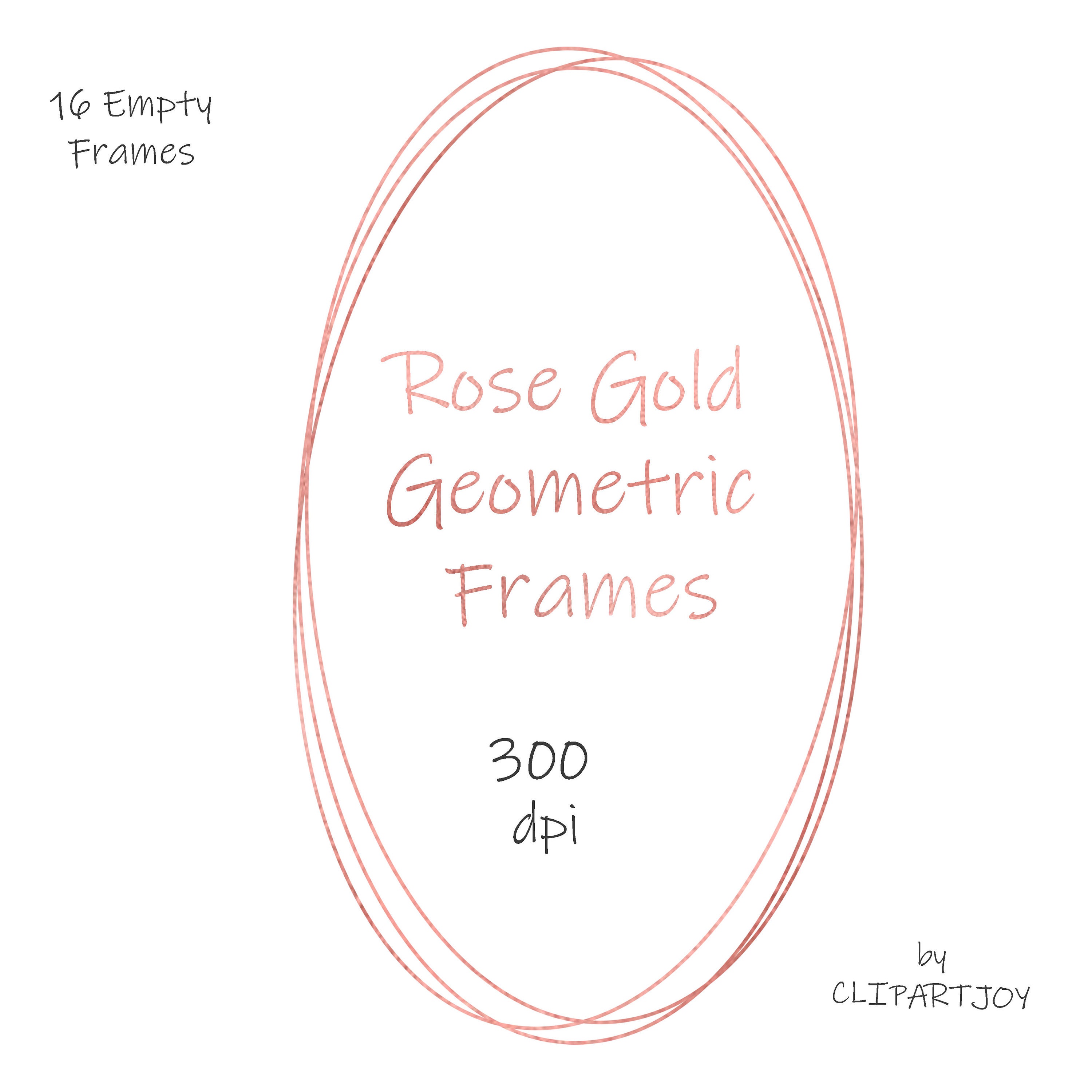 Rose Gold Geometric Frames Clipart: 16 Pre-made Graphic - Etsy