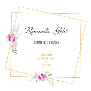 Gold Floral Frames: Geometric Graphic Frames With Flowers. PNG ...