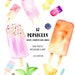 Popsicles Clipart: 17 Watercolor Summer Popsicle Ice Cream Graphics ...