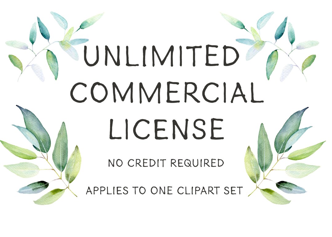 Unlimited Commercial License Add-on - License to Use ONE Clipart Set in ...