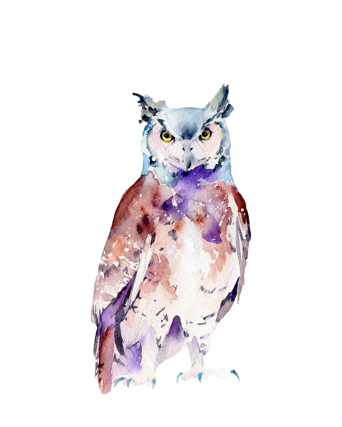 Watercolor Owl Print: Instant Digital Download. Printable File. Perfect ...