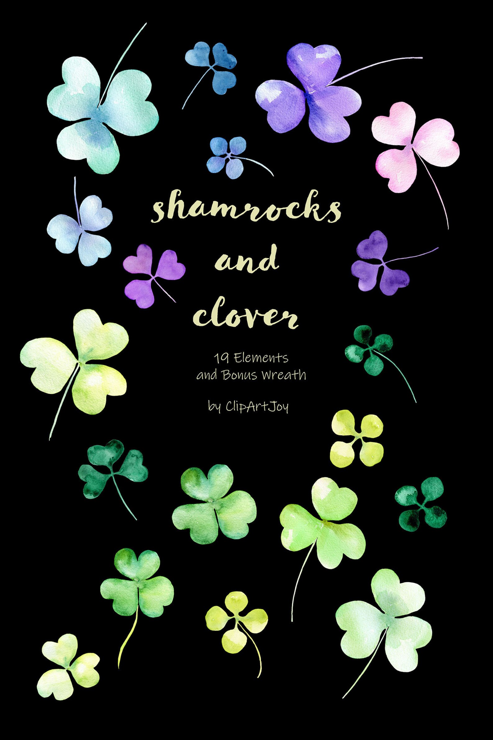 Shamrocks and Clover Clipart: St. Patricks Day Graphics. 19 - Etsy Canada
