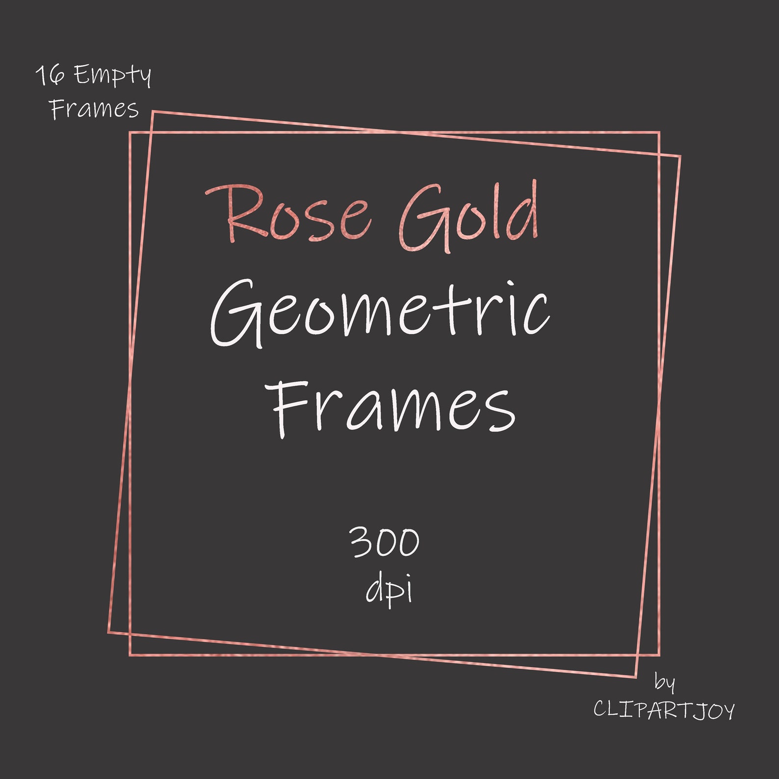 Rose Gold Geometric Frames Clipart: 16 Pre-made Graphic - Etsy