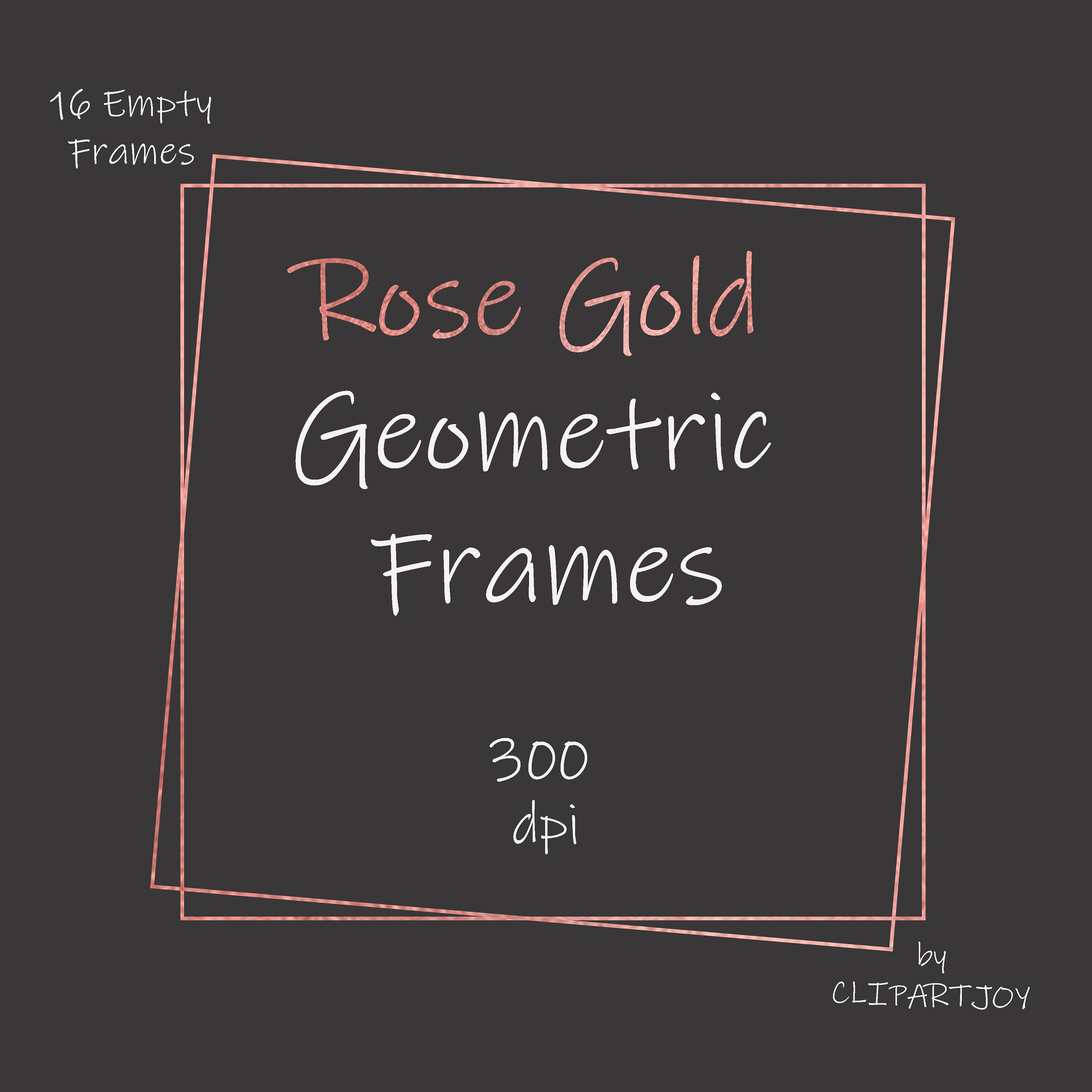 Rose Gold Geometric Frames Clipart: 16 Pre-made Graphic - Etsy