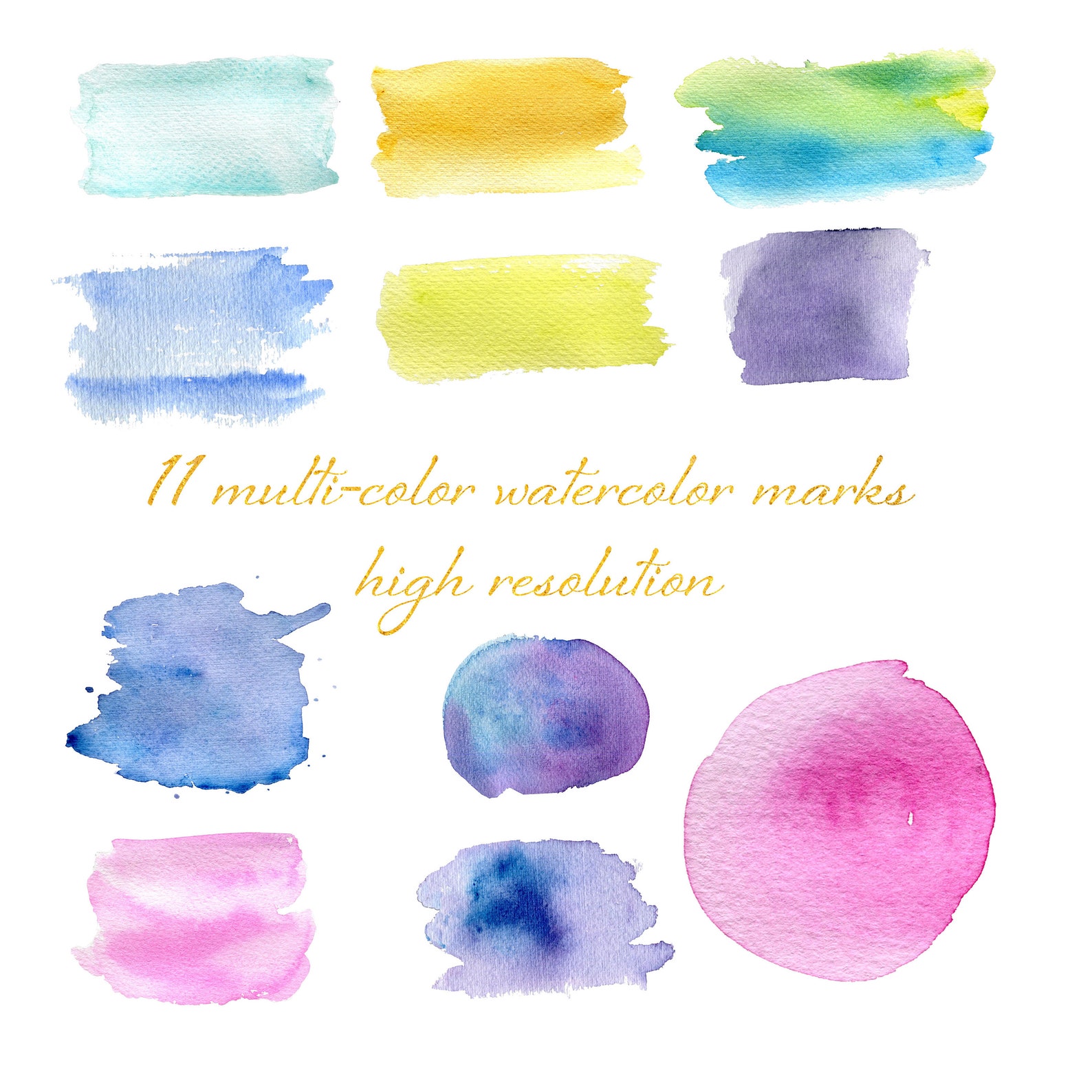 Watercolor Splashes Clipart: Watercolor Paint Backgrounds / | Etsy