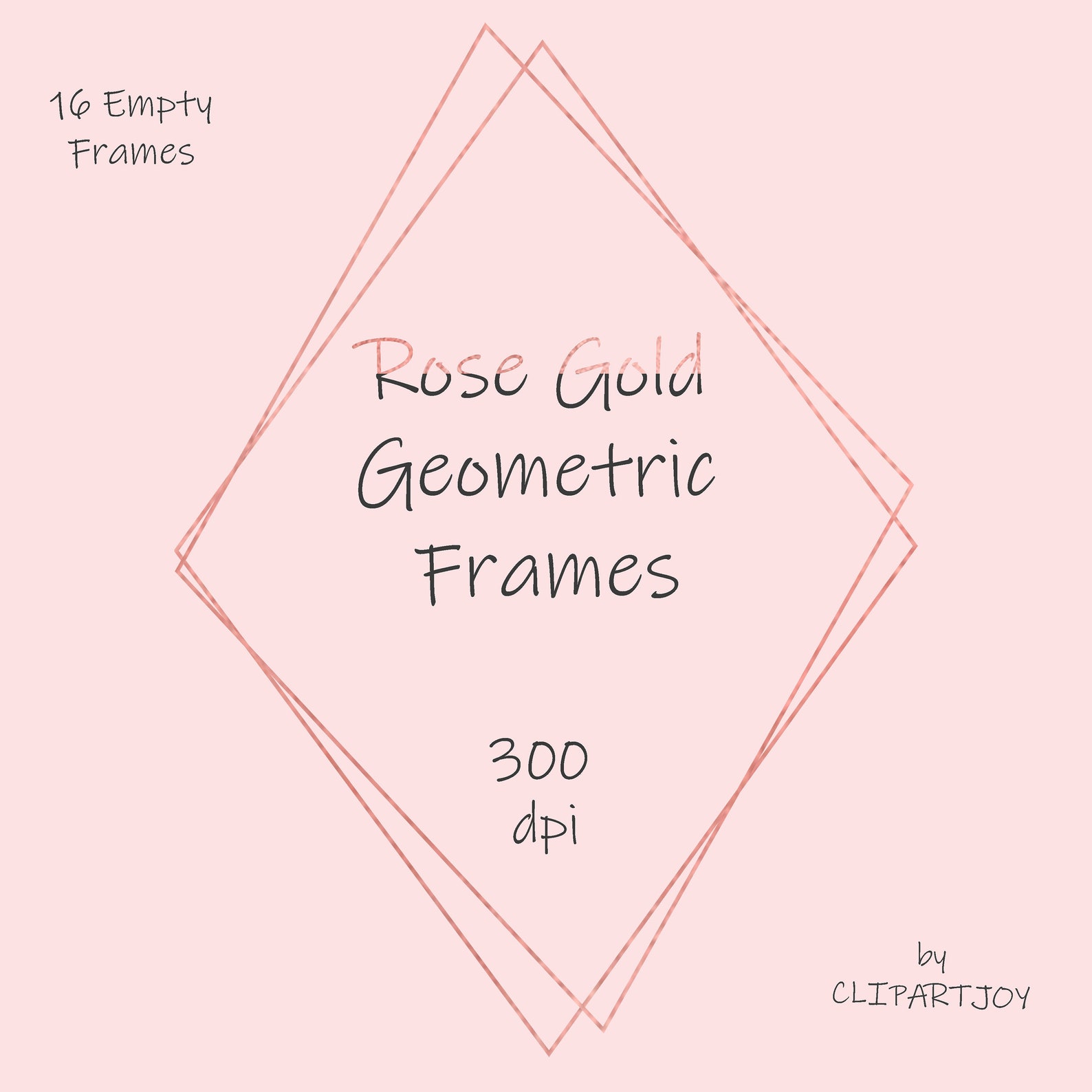 Rose Gold Geometric Frames Clipart: 16 Pre-made Graphic - Etsy