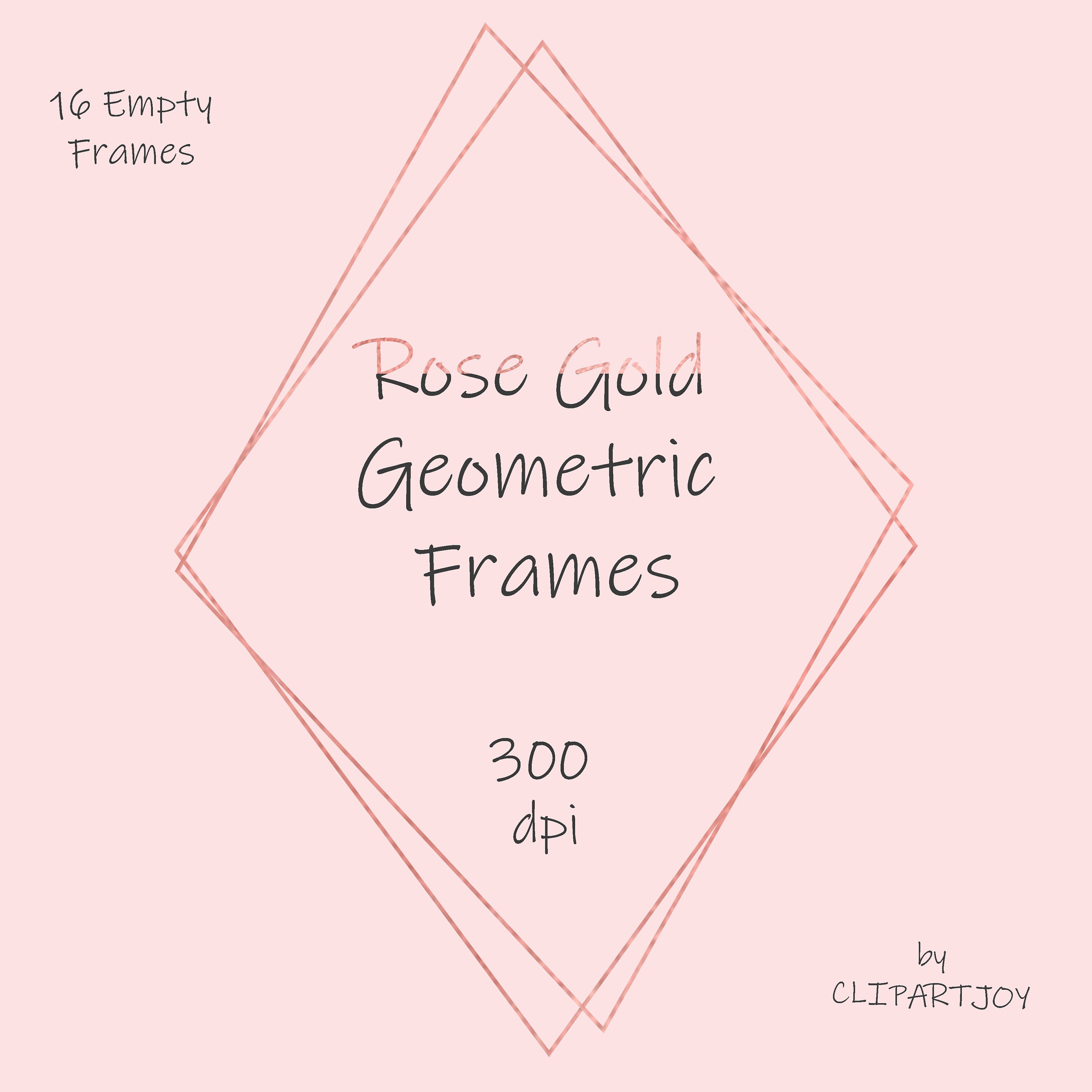 Rose Gold Geometric Frames Clipart: 16 Pre-made Graphic - Etsy