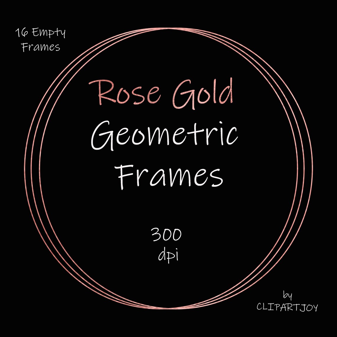 Rose Gold Geometric Frames Clipart: 16 Pre-made Graphic - Etsy