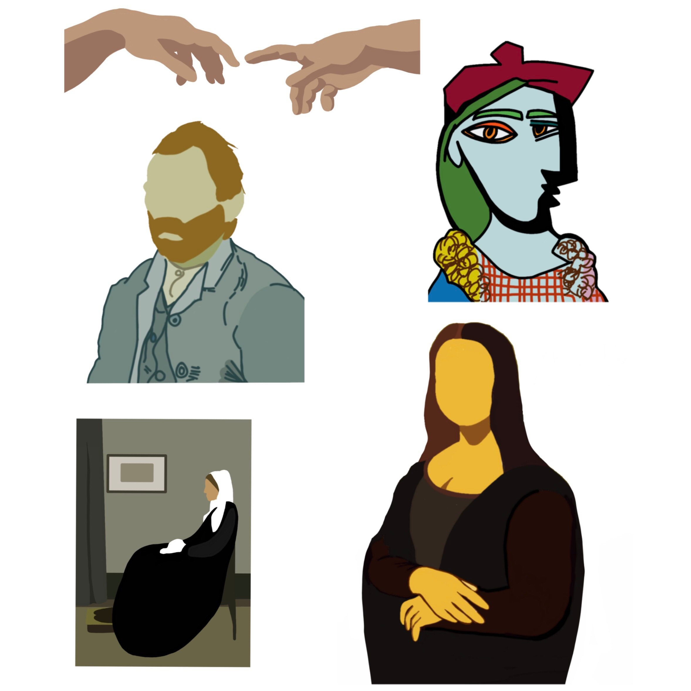 Sticker Pack 1 5 Pcs High Quality Fine Art Stickers Mona - Etsy