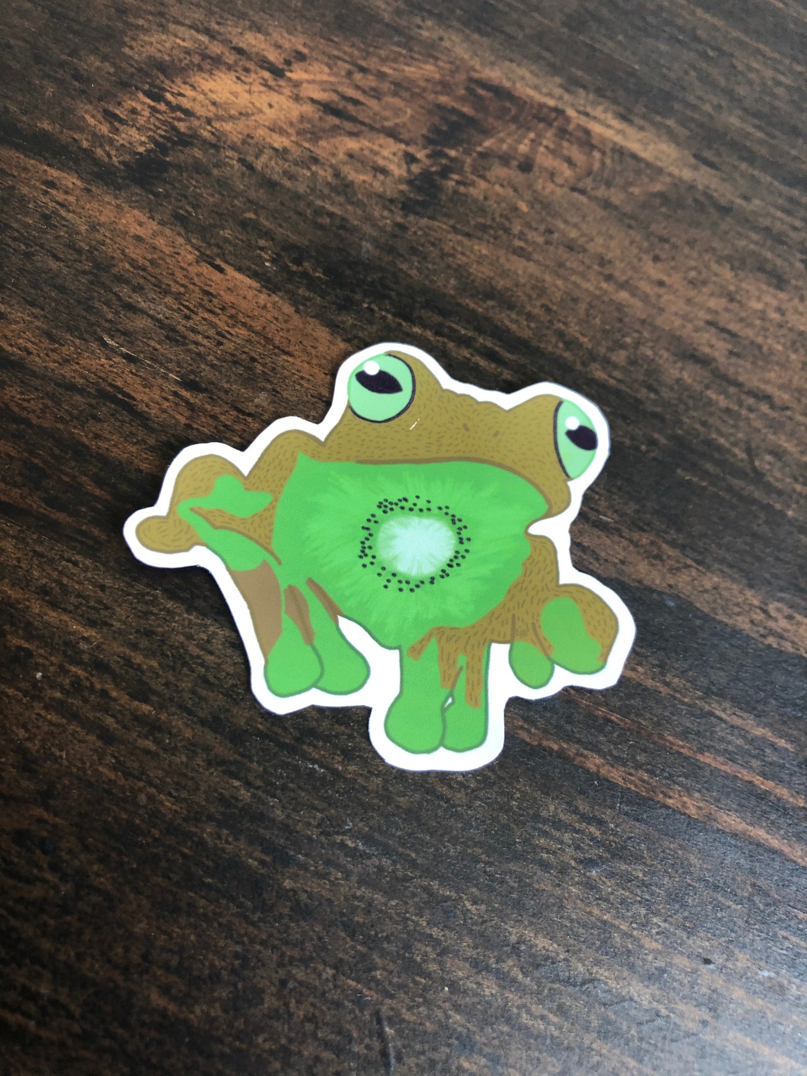 6pcs Cute Fruit Frog Stickers Self Adhesive Fruit Animals Avocado ...