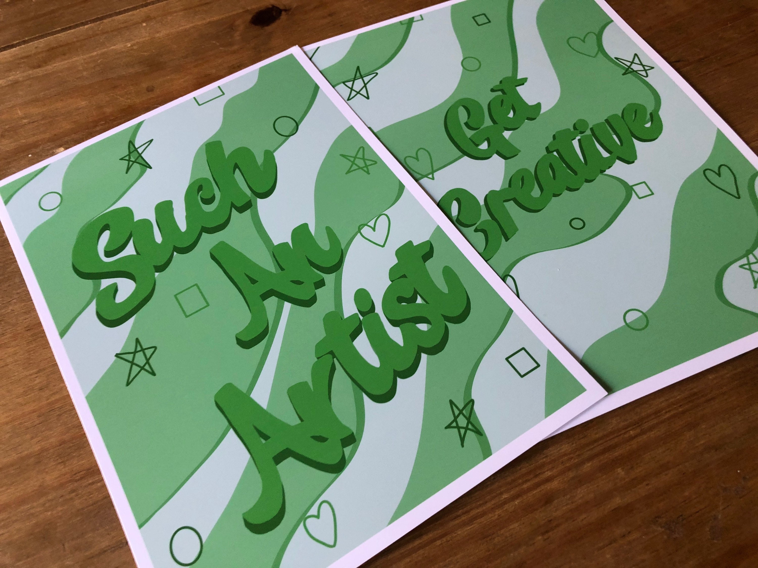 2pcs Get Creative and Such and Artist Inspiration Creativity Wall Art ...