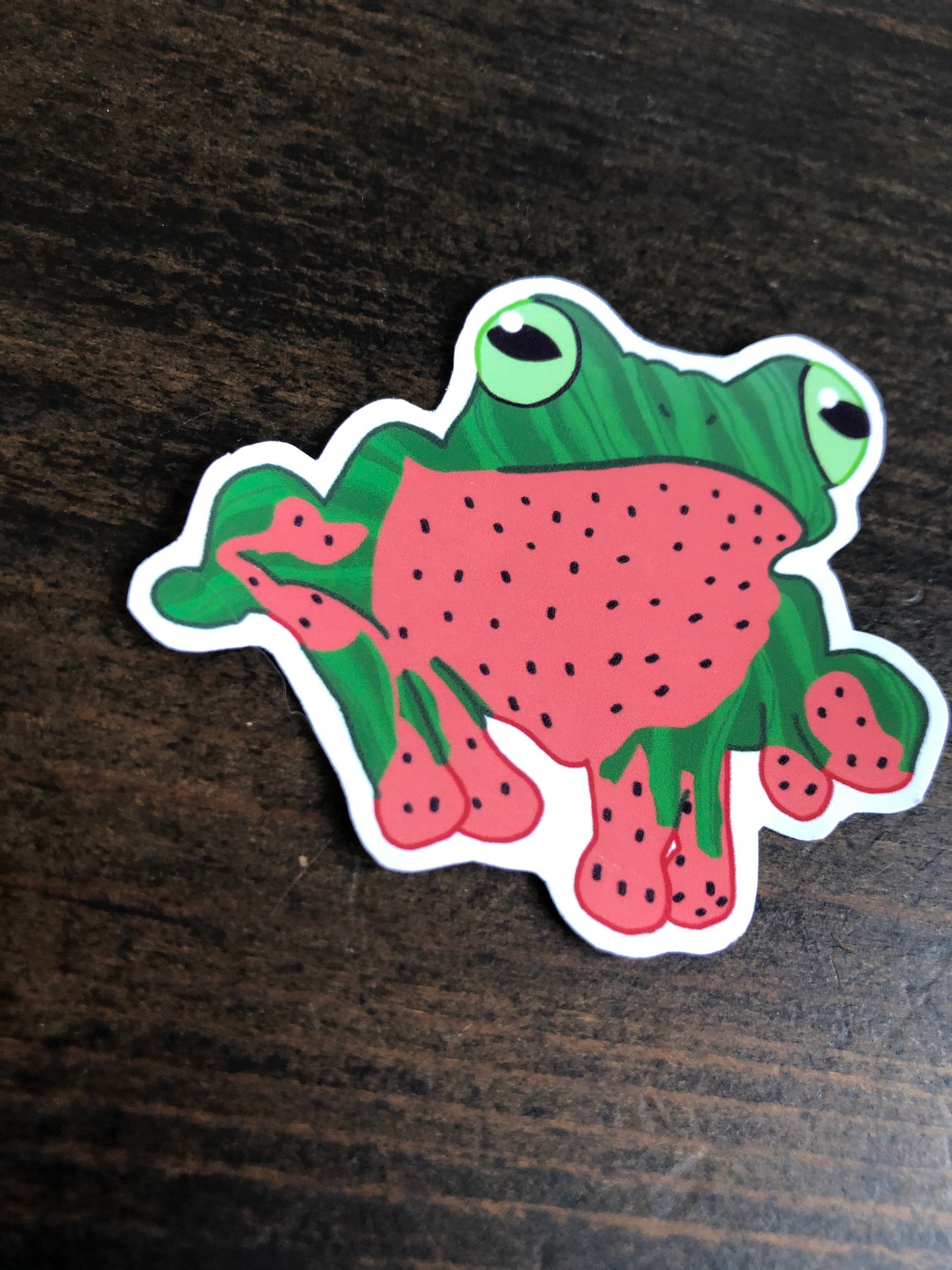 6pcs Cute Fruit Frog Stickers Self Adhesive Fruit Animals Avocado ...